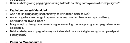 Solved: Bakit mahalaga ang pagiging mabuting katiwala sa ating ...