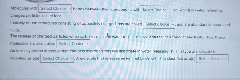 Solved: Molecules with Select Choice bonds between their components ...