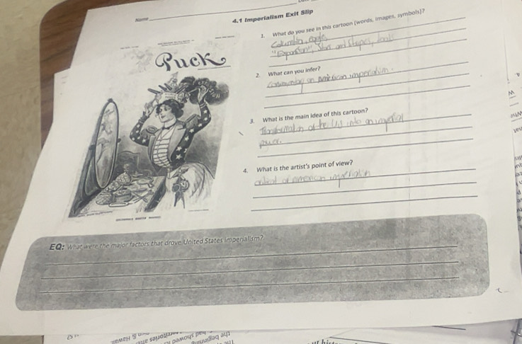 Solved: Nom _ 4.1 Imperialism Exit Slip _ 2. What do you see in this ...