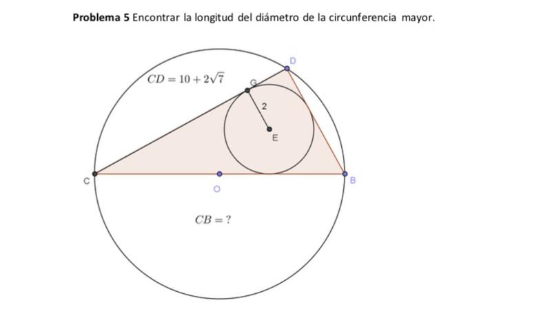 Resuelto:Problema 5 Encontrar la longitud del diámetro de la ...