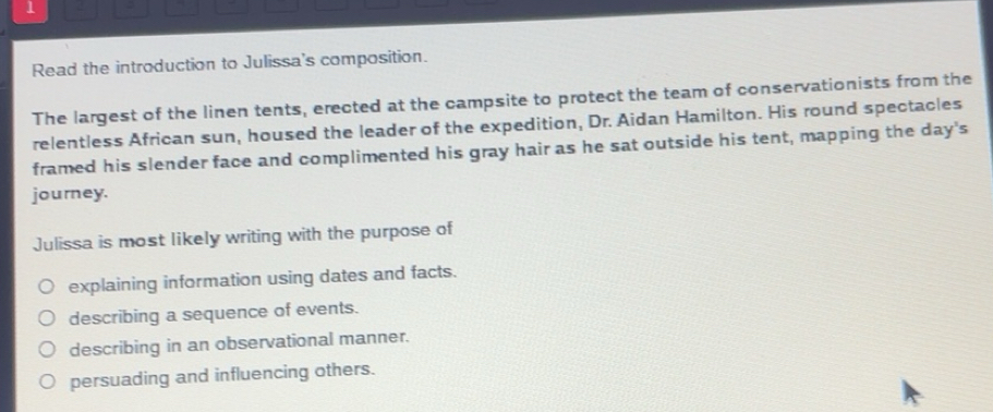 Solved: Read the introduction to Julissa's composition. The largest of ...