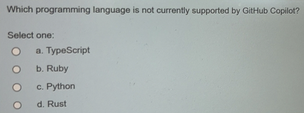 Solved: Which programming language is not currently supported by GitHub ...