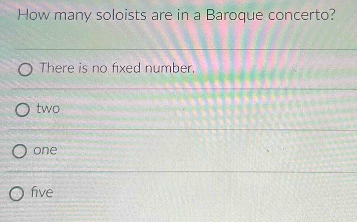 Solved: How many soloists are in a Baroque concerto? There is no fixed ...