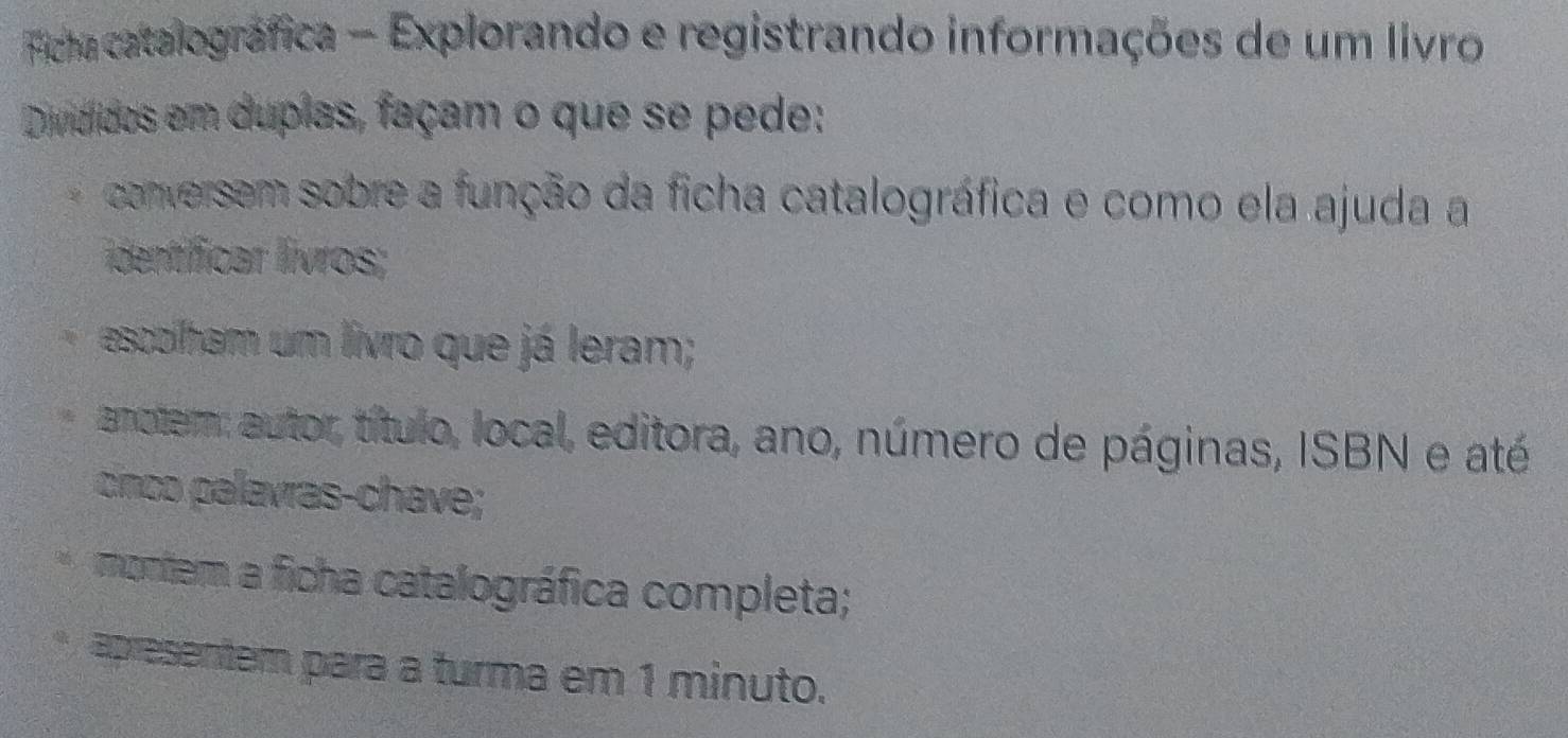 Solved: Ficha catalográfica - Explorando e registrando informações de ...