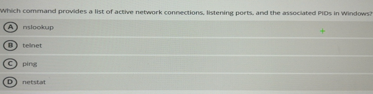 Solved: Which command provides a list of active network connections ...