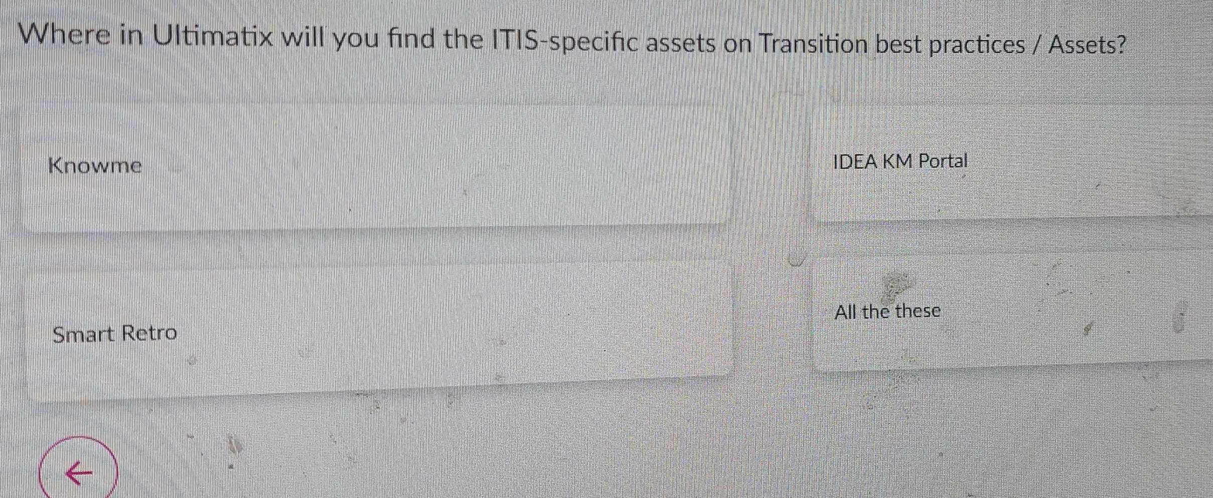 Solved: Where in Ultimatix will you find the ITIS-specific assets on ...