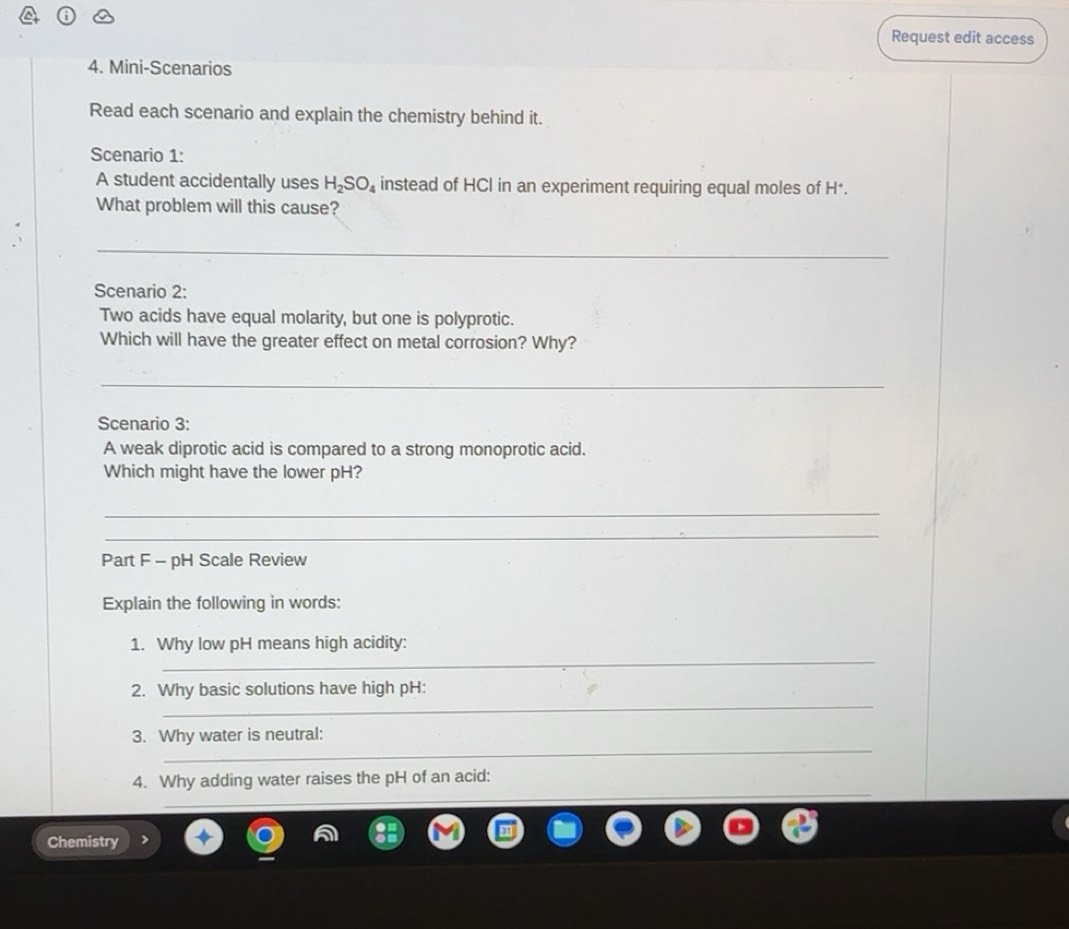 Solved: Request edit access 4. Mini-Scenarios Read each scenario and ...