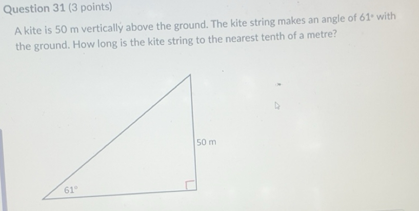 Solved: A kite is 50 m vertically above the ground. The kite string ...