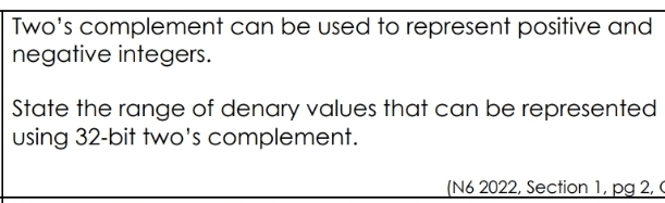 Solved: Two's complement can be used to represent positive and negative ...