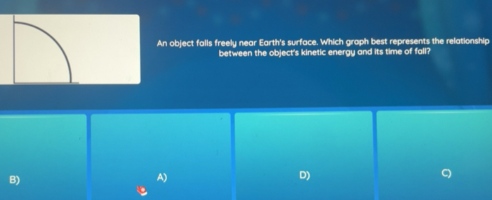 Solved: An object falls freely near Earth's surface. Which graph best ...