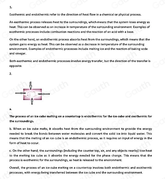 Solved: Endothermic vs Exothermic Worksheet 1. Define exothermic and ...