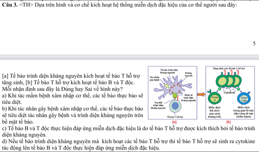 Giải quyết:Dựa trên hình và cơ chế kích hoạt hệ thống miễn dịch đặc ...