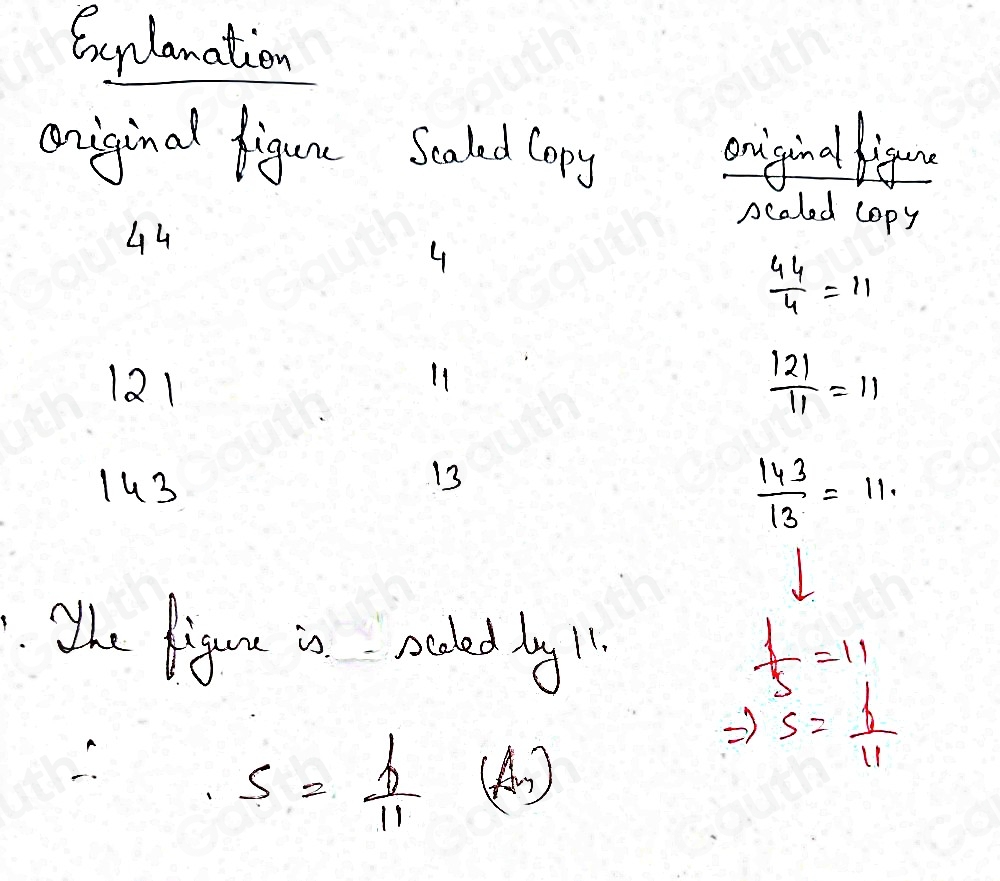 Solved: A four-sided figure is resized to create a scaled copy. The ...