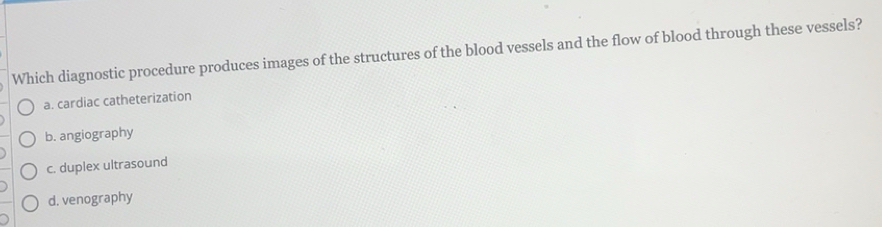 Solved: Which diagnostic procedure produces images of the structures of ...