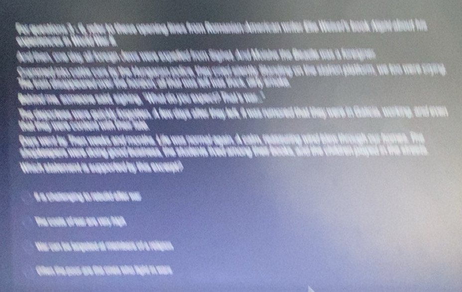 Solved: tor to these opening lines from Romanian-American writer Elle ...