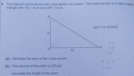 Solved: The diagram below shows the cross-section of a prism. The cross ...