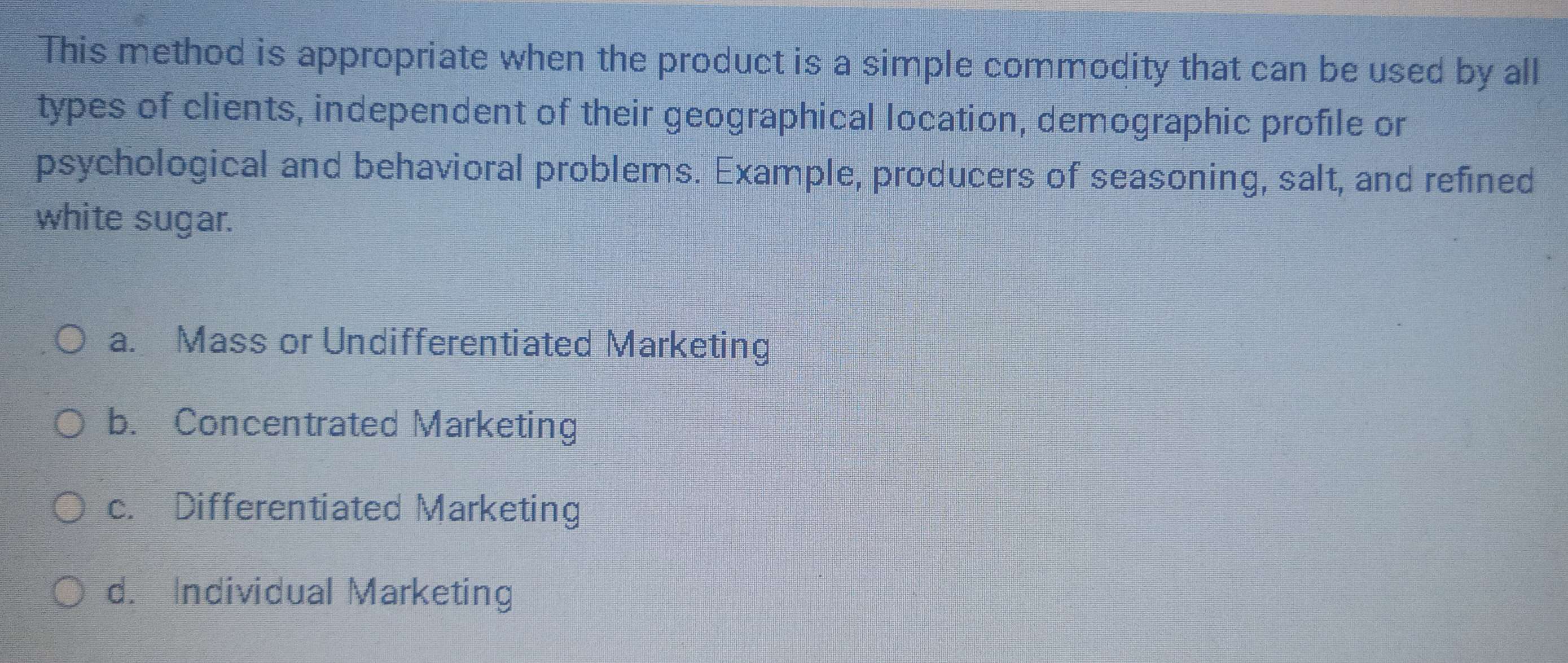 Solved: This method is appropriate when the product is a simple ...