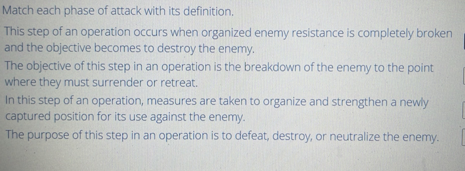 Solved: Match each phase of attack with its definition. This step of an ...