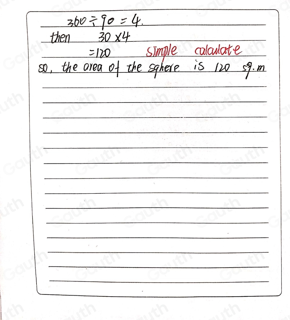 Solved: A lune has an area of 30 square meters. If the of the lune is ...