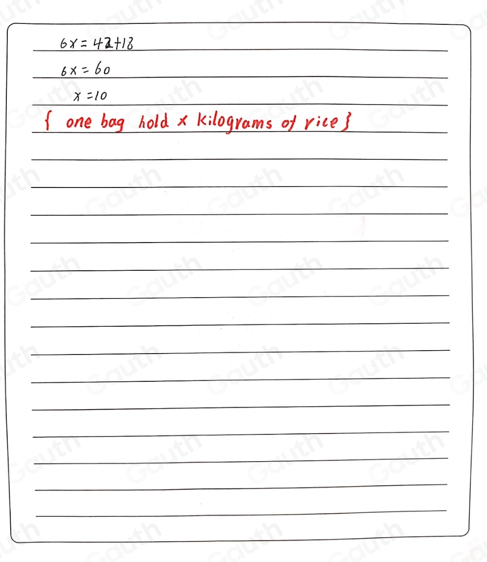 Solved: Jonathan heads into the city with 6 bags of rice. He sold 42 ...