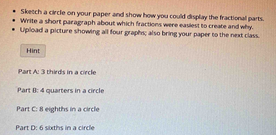 Solved: Sketch a circle on your paper and show how you could display ...