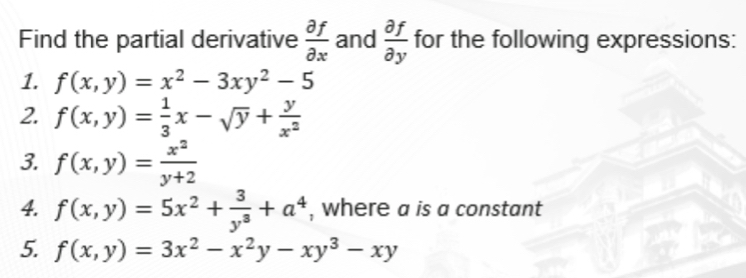 Solved: Find the partial derivative partial f/partial x and partial f ...