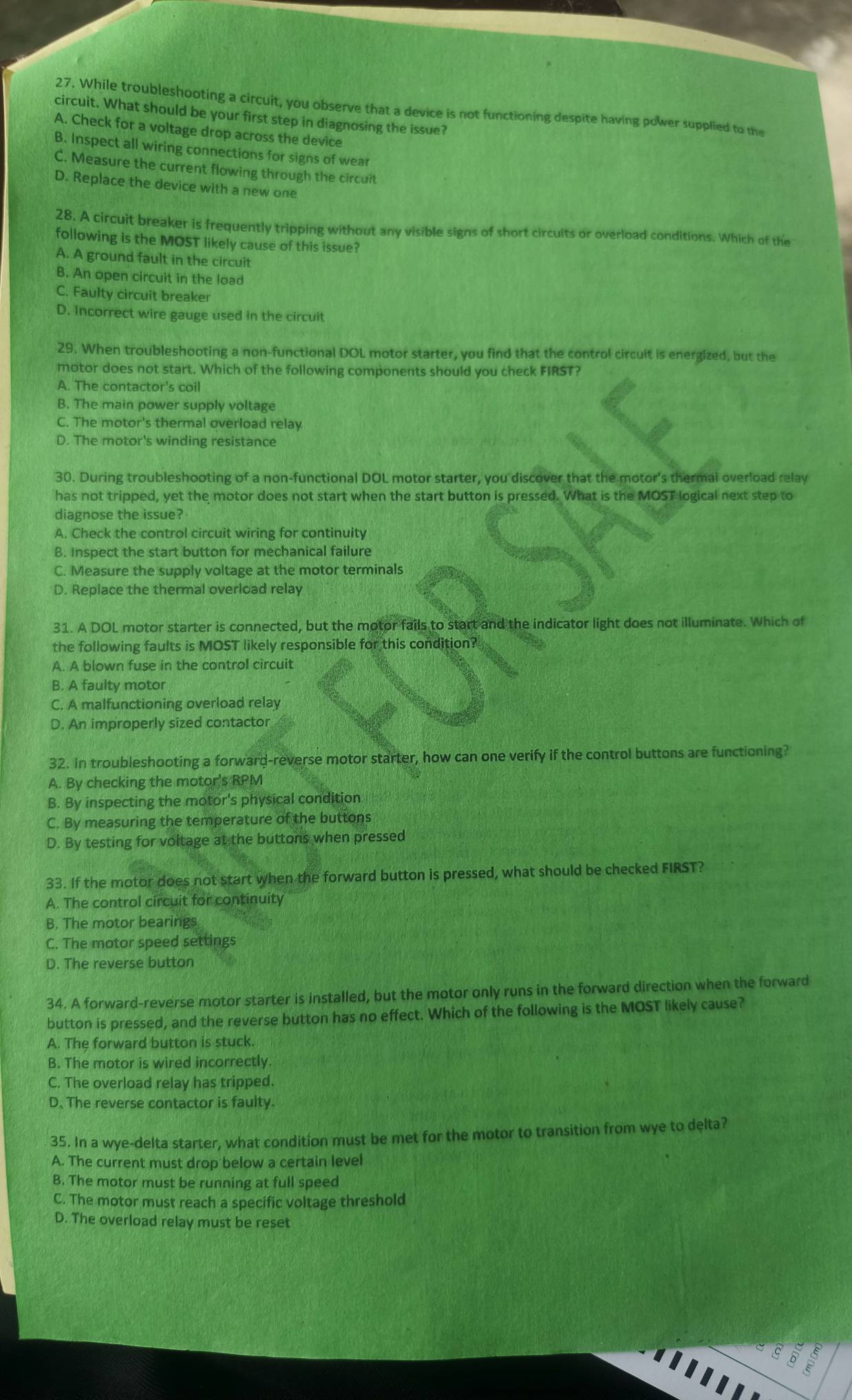 Solved: While troubleshooting a circuit, you observe that a device is not functioning despite ...