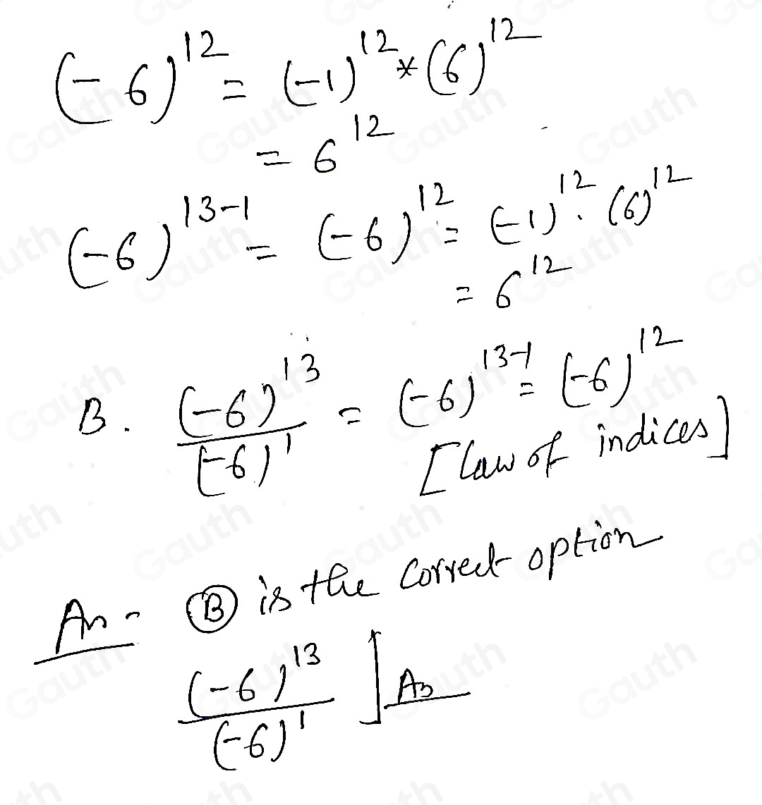 Solved: Use the laws of exponents to write an equivalent expression for ...