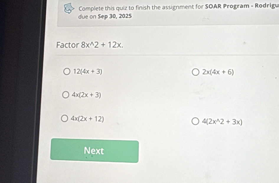 Solved: Complete this quiz to finish the assignment for SOAR Program ...
