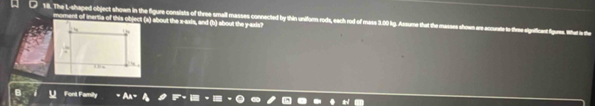 Solved: The L-shaped object shown in the figure consists of three small ...