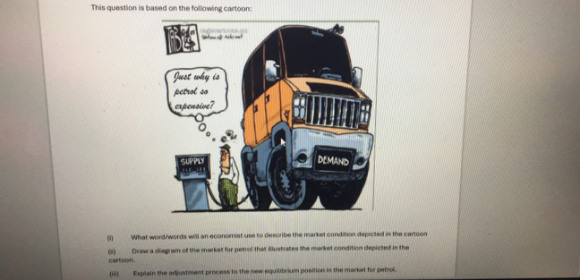 Solved: This question is based on the following cartoon: (i) What word ...