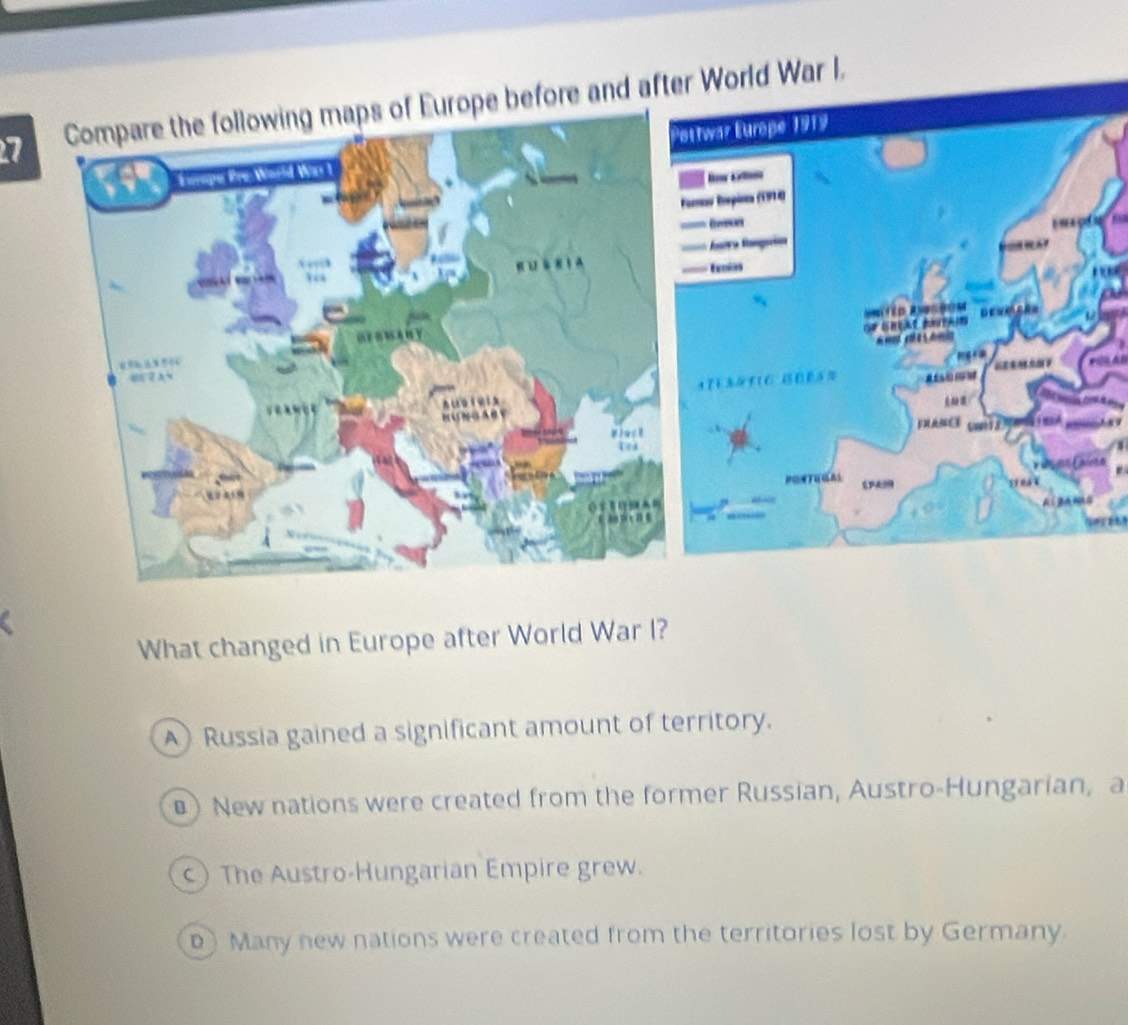 Solved: 7and after World War I. What changed in Europe after World War ...