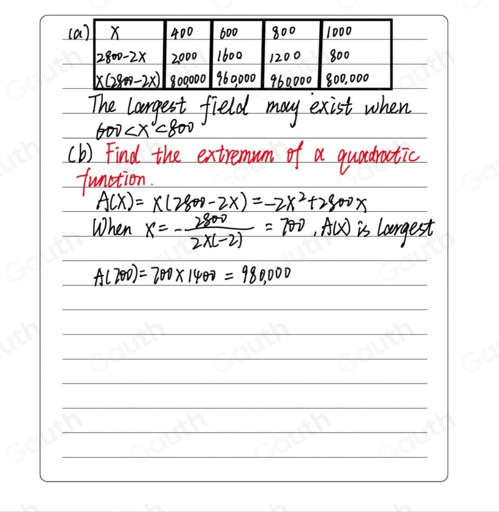 Solved: Consider the following problem: A farmer has 2800 ft of fencing ...