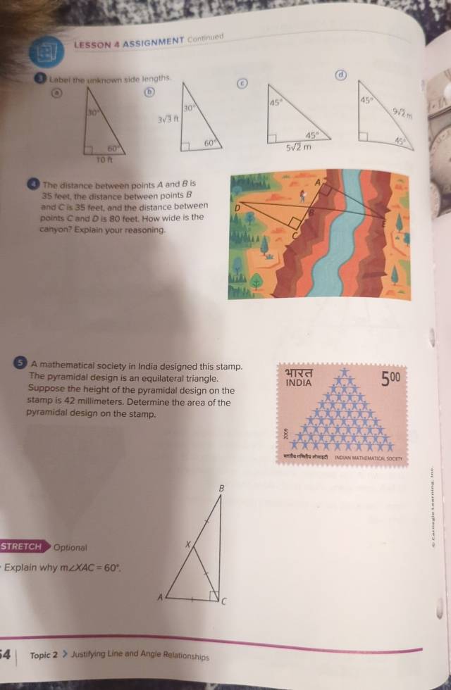 Gelöst:LESSON 4 ASSIGNMENT Continued L Labei the unknown side lengths ...