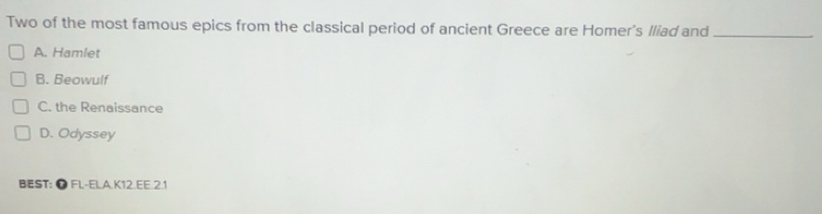 Gelöst:Two of the most famous epics from the classical period of ...