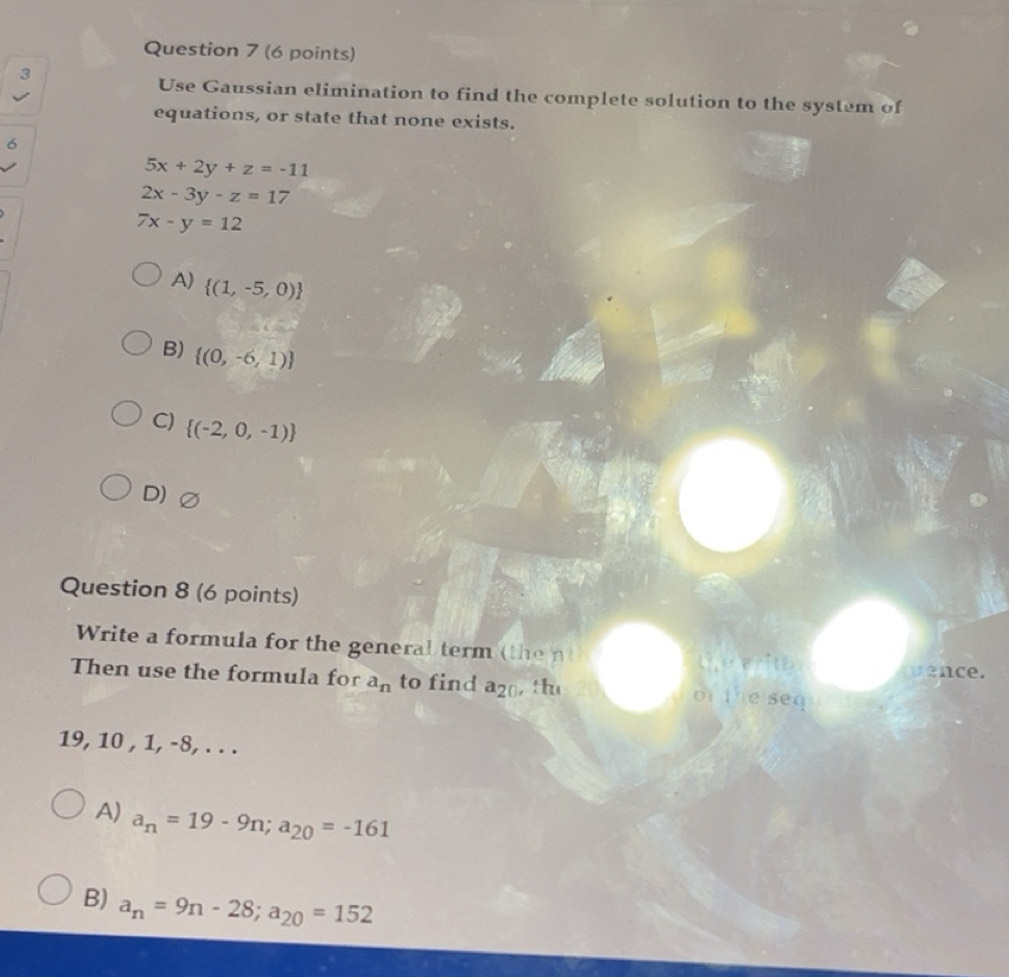 Solved: Use Gaussian elimination to find the complete solution to the ...
