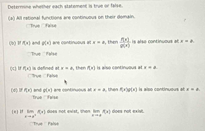 Solved: Determine whether each statement is true or false. (a) All ...