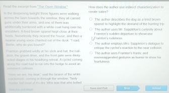 Solved: Read the excempi from "The Open Window.” How does the author ...