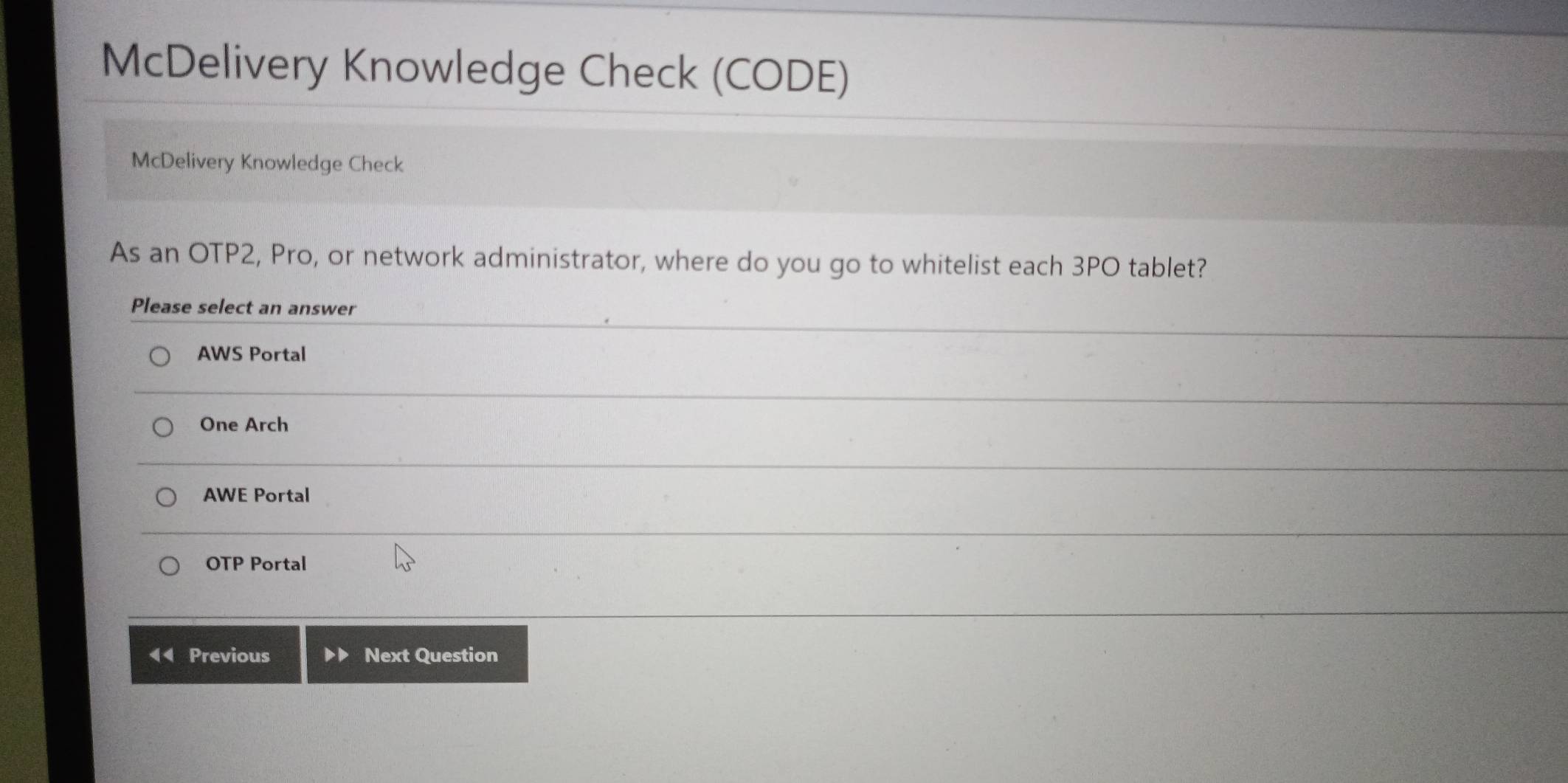 Solved: McDelivery Knowledge Check (CODE) McDelivery Knowledge Check As ...