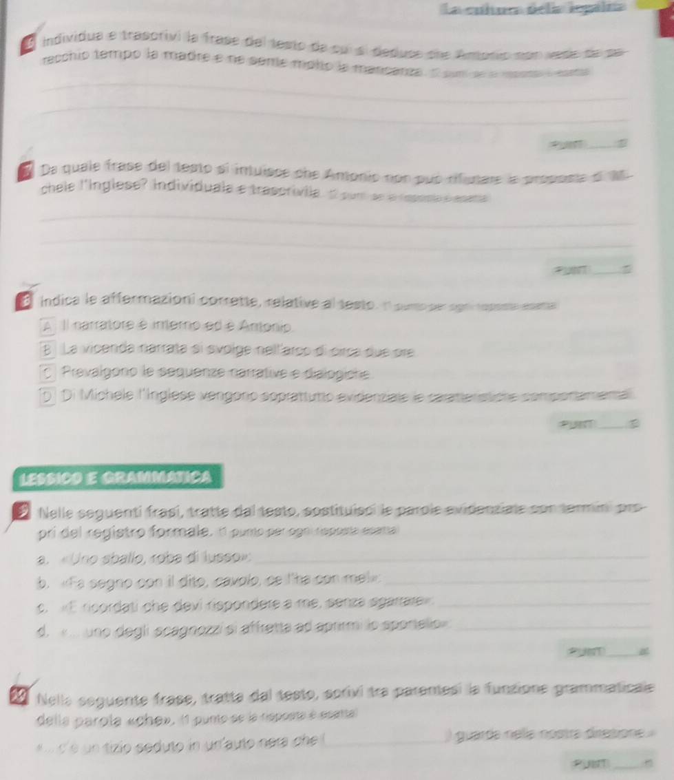 Risolto:La culur dclia lsgalea 6 individua e trascrivi la frase del ...