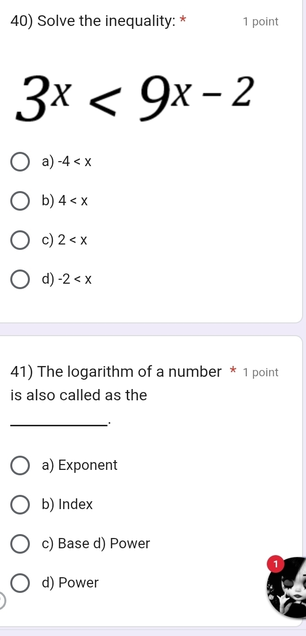 Solved: Solve the inequality: * 1 point 3x