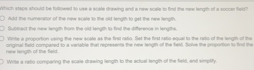 Solved: Which steps should be followed to use a scale drawing and a new ...
