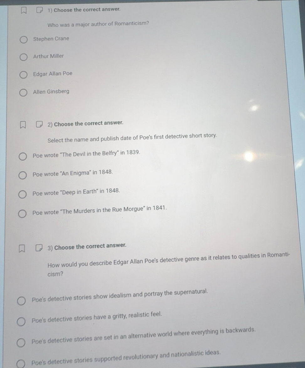 Solved: Choose the correct answer. Who was a major author of ...