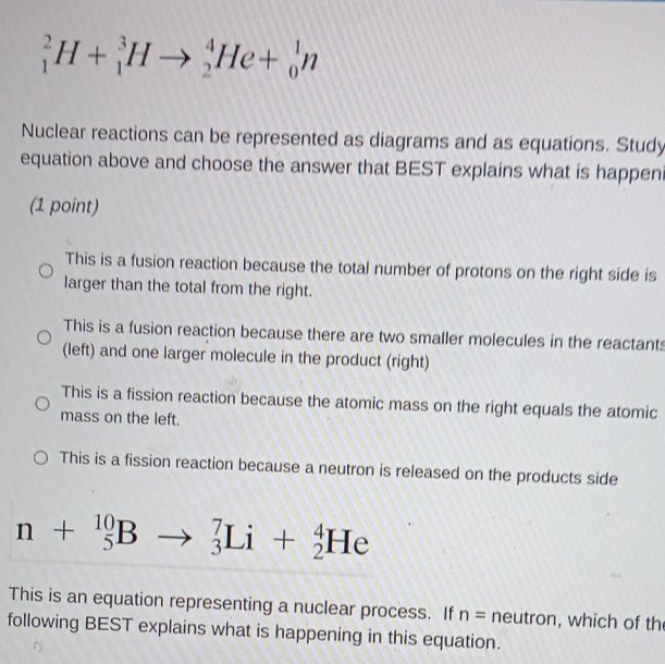 Solved: _1^2H+_1^3Hto _2^4He+_0^1n Nuclear reactions can be represented ...