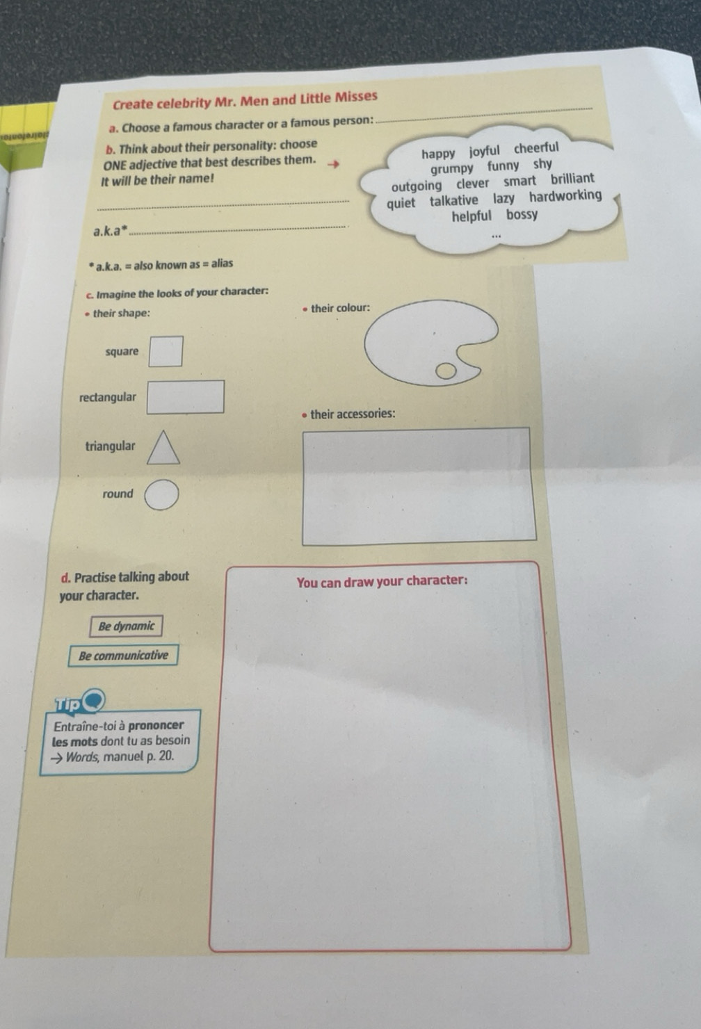 Résolu :Create celebrity Mr. Men and Little Misses a o o a. Choose a ...