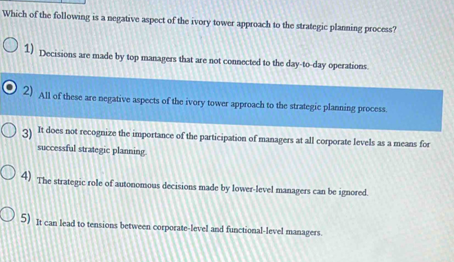 Solved: Which of the following is a negative aspect of the ivory tower ...