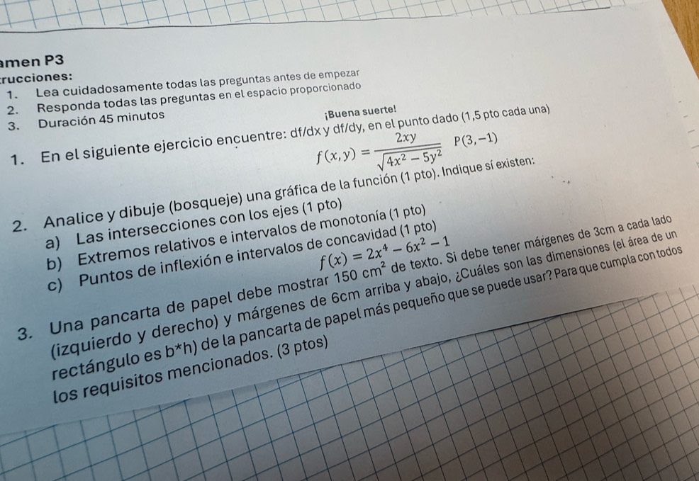 Resuelto:men P3 trucciones: 1. Lea cuidadosamente todas las preguntas ...
