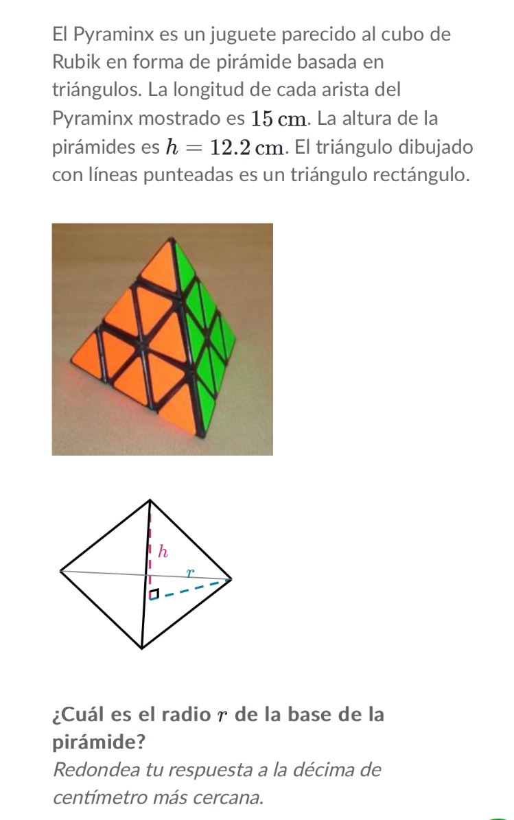 Resuelto:El Pyraminx es un juguete parecido al cubo de Rubik en forma ...