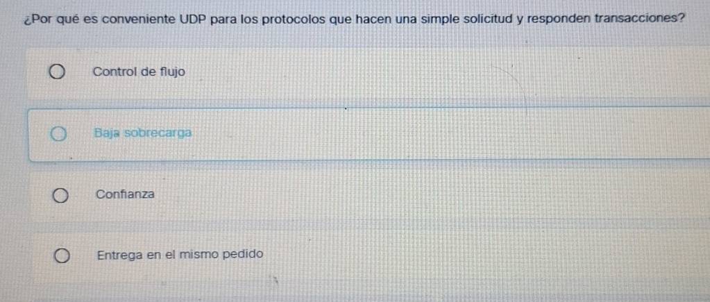 Resuelto:¿Por qué es conveniente UDP para los protocolos que hacen una ...