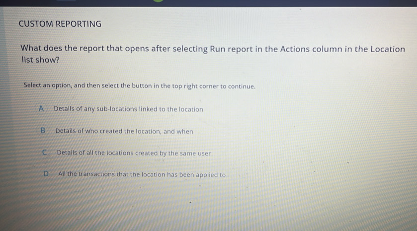 Solved: CUSTOM REPORTING What does the report that opens after selecting Run report in the ...